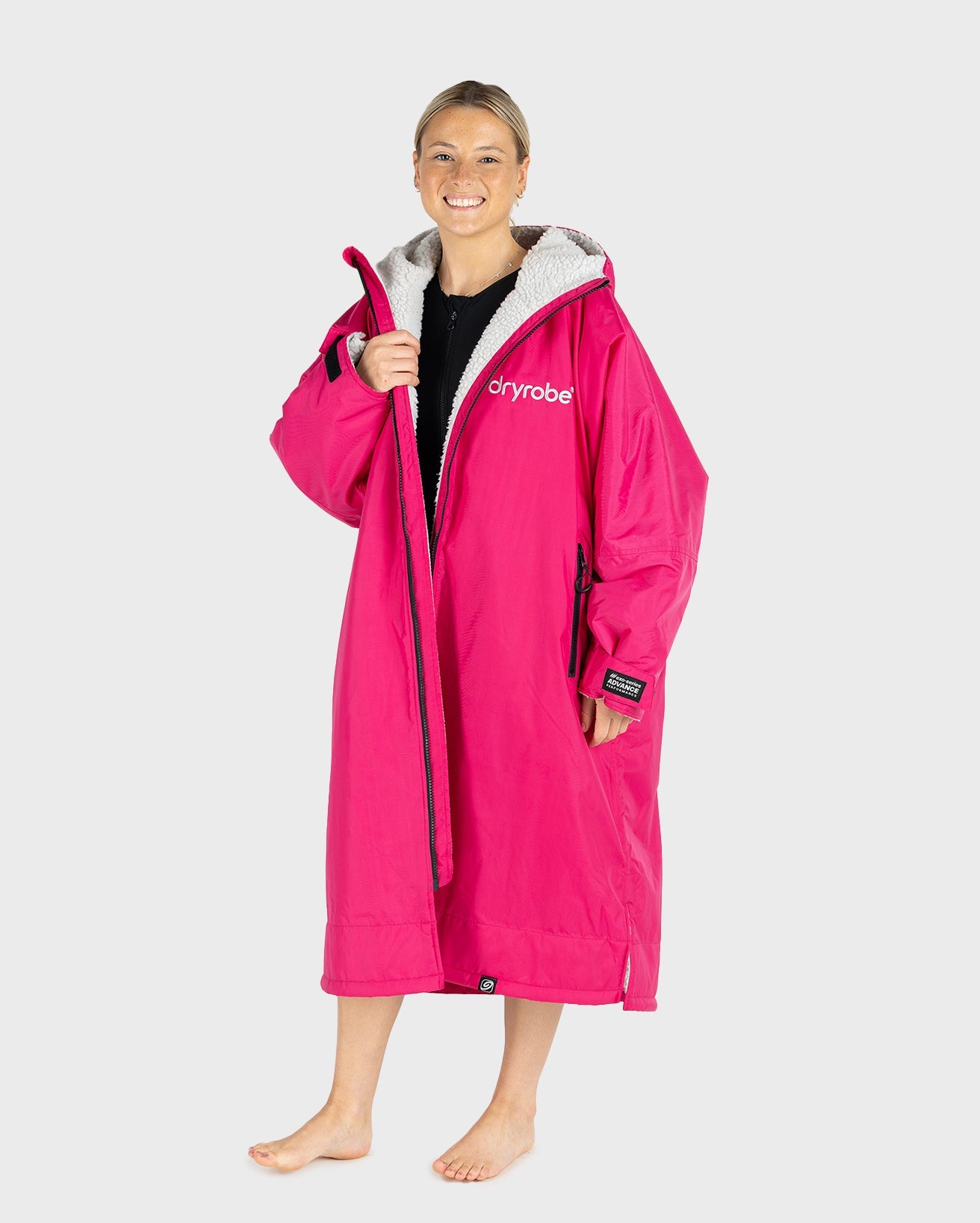 Pink Light Grey Long Sleeve Advance Changing Robe | Dryrobe® – Dryrobe® USA
