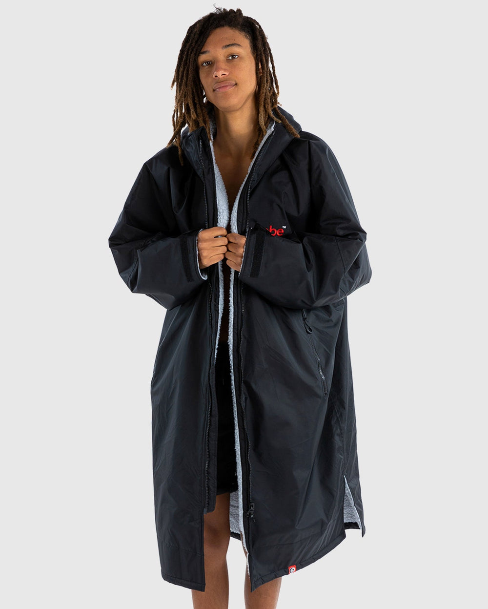 Black Grey Long Sleeve Adult Changing Robe | Dryrobe® – Dryrobe® USA