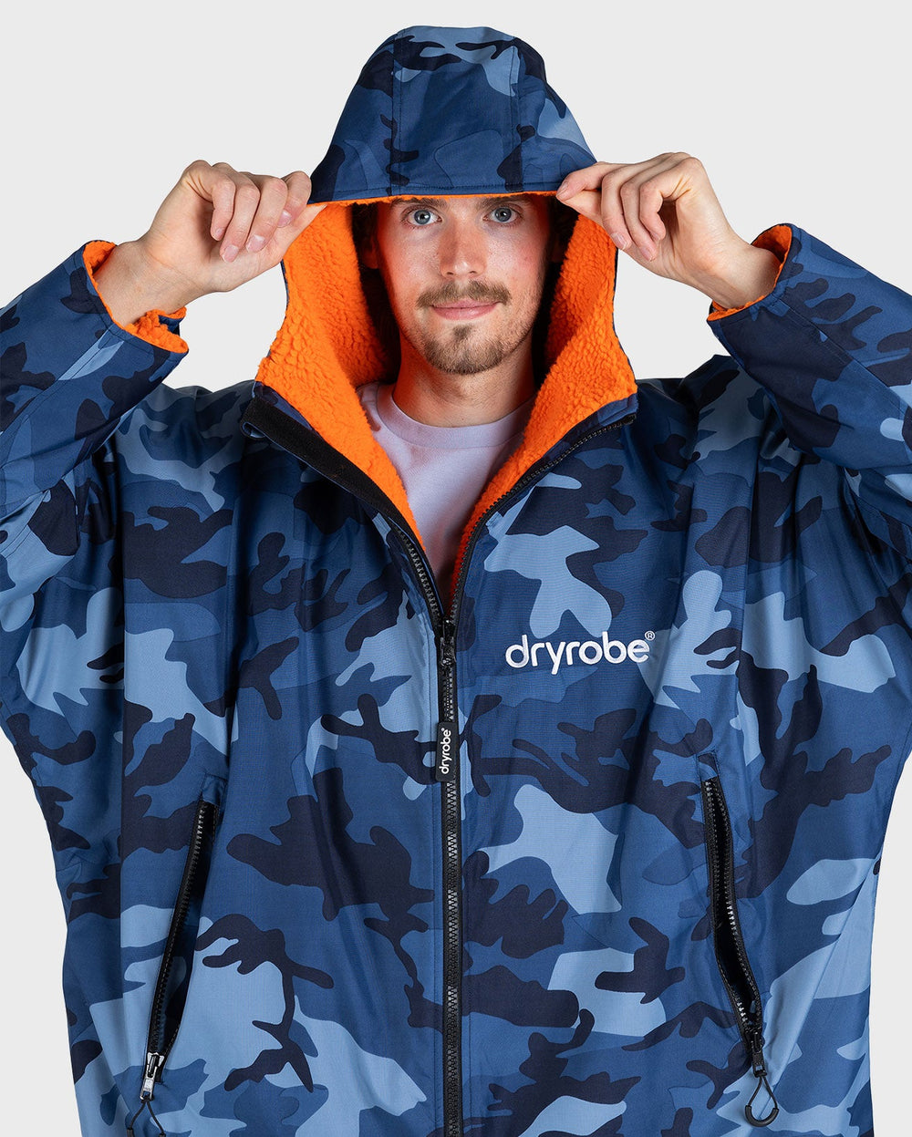 dryrobe® Advance Long Sleeve Changing Robe - Blue Camo | Orange ...
