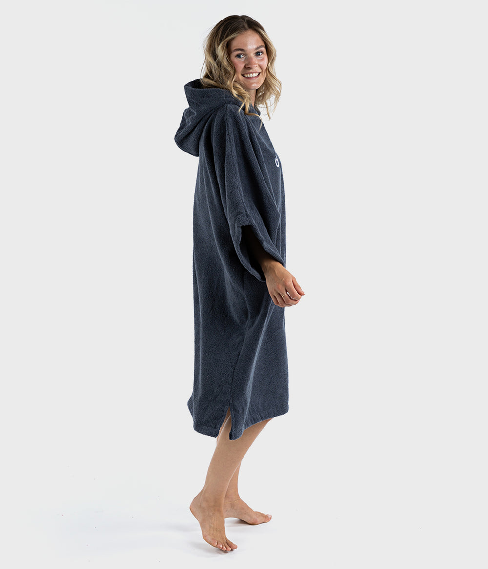 dryrobe ® Organic Towel dryrobe | Navy Blue | Towelling Change Robe ...